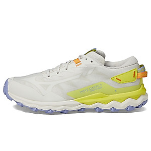 Mizuno Women's Wave Daichi 7 Roxy Running Shoe, Snow White-Limeade, 7