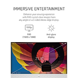 HP 24-cb0010 23.8” FHD All-in-One Desktop PC, Intel Celeron Processor J4025, 8GB RAM, 256 GB SSD, Webcam, WiFi, BT, Windows 11 Home (Renewed)