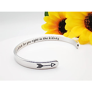 Inspirational Bracelets for Women Personalized Jewelry Gifts Cuff Bracelet with Sayings Motivational Bracelet with Hidden Message Engraved Bangles for Best Friend/Mom/Daughter, M, Stainless Steel,
