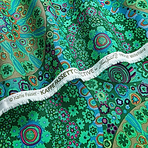 Kaffe Fassett Collective Meadow Millefiore Jade, Fabric by the Yard