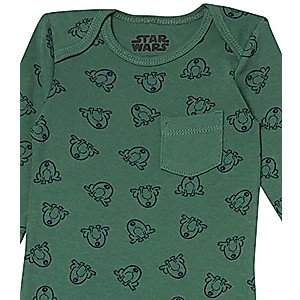 Amazon Essentials Disney | Marvel | Star Wars Unisex Babies' Cotton Coveralls, Pack of 3, Star Wars The Child, 12 Months