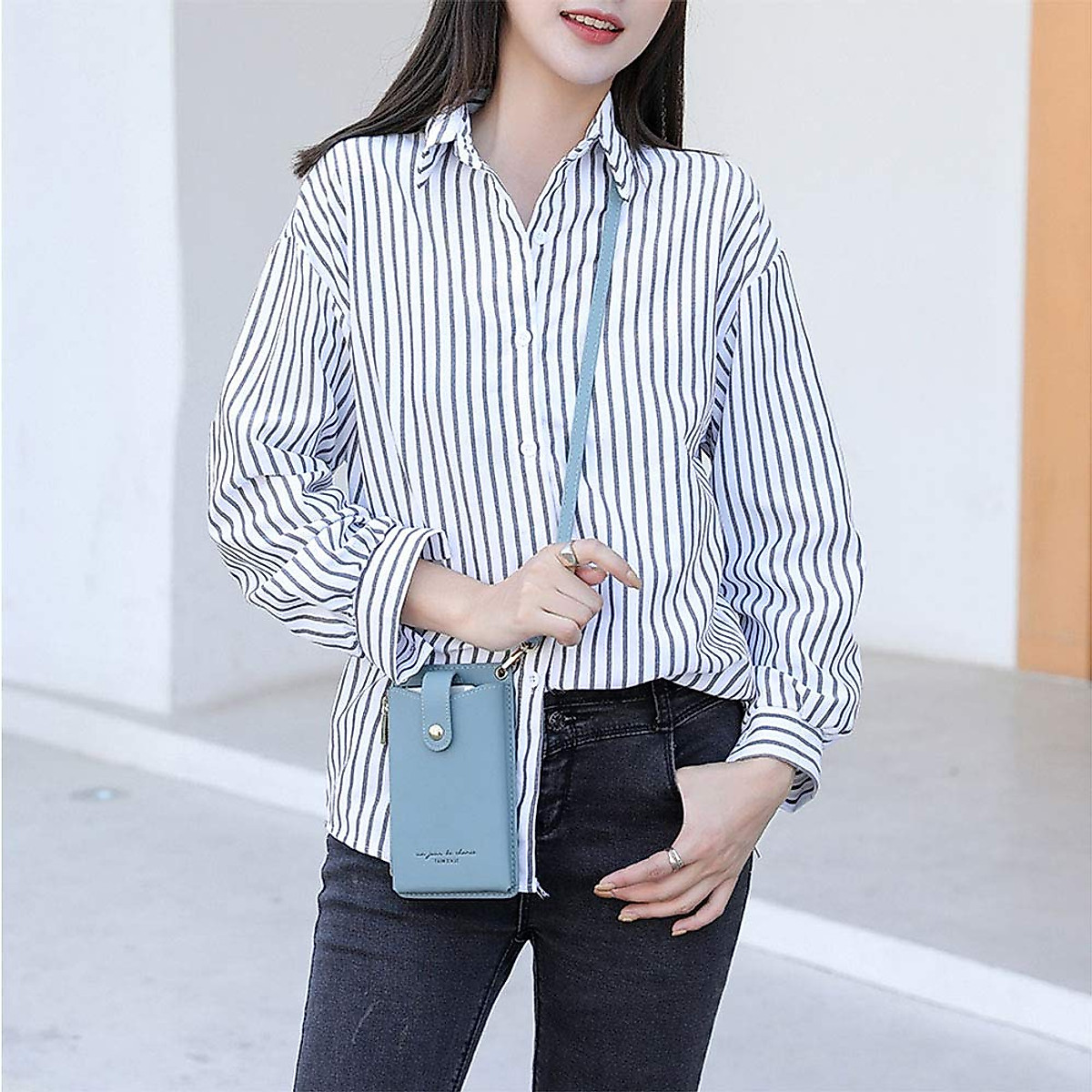 Womens Cellphone Crossbody Bag Small Light Leather Shoulder Purse Handbag Card Wallet Lanyard Case Girls Satchel Pouch