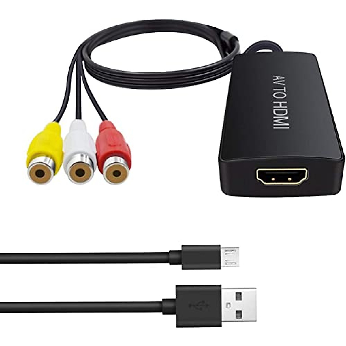 SWR RCA to HDMI Converter, Composite to HDMI Adapter Support 1080P PAL/NTSC Compatible with STB, VHS, VCR,Xbox, PS one, PS2, PS3,Blue-Ray DVD Players