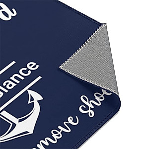 Welcome Aboard Boat Mat, Remove Shoes Boat Mat, Custom Nautical Gift, Lake House, Coastal Decor, Non Slip Personalized Anchor Yacth Rug, Doormat Beach House Anti Slip Mat