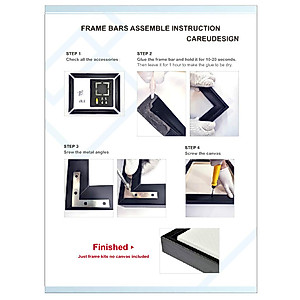 DIY Floating Frame for 12X16"/30.5X40.7cm Canvas,0.6-0.8"/1.5-2cm Deep.Picture Art Wall Décor,Art Canvas Black Frame,a Frame Kit,Cut to Pieces,No Canvas Included