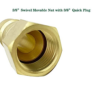 MENSI New 3/8" Quick Key to Hook Up Your Low Pressure Natural Gas Grill with RV's Quick-Connect with 3/8" Female Flare Joint