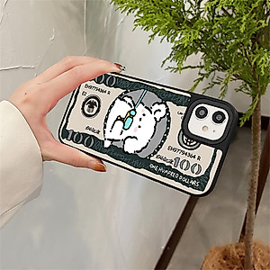 Ehreus Couple Matching Phone Case for iPhone 16 15 14 13 12 11 Pro Max Plus Mini XR X XS 7 8 SE, Aesthetic 100 Dollars Pattern iPhone Case Shock-Absorbent Hard Print Phone Case for Women Men Girls