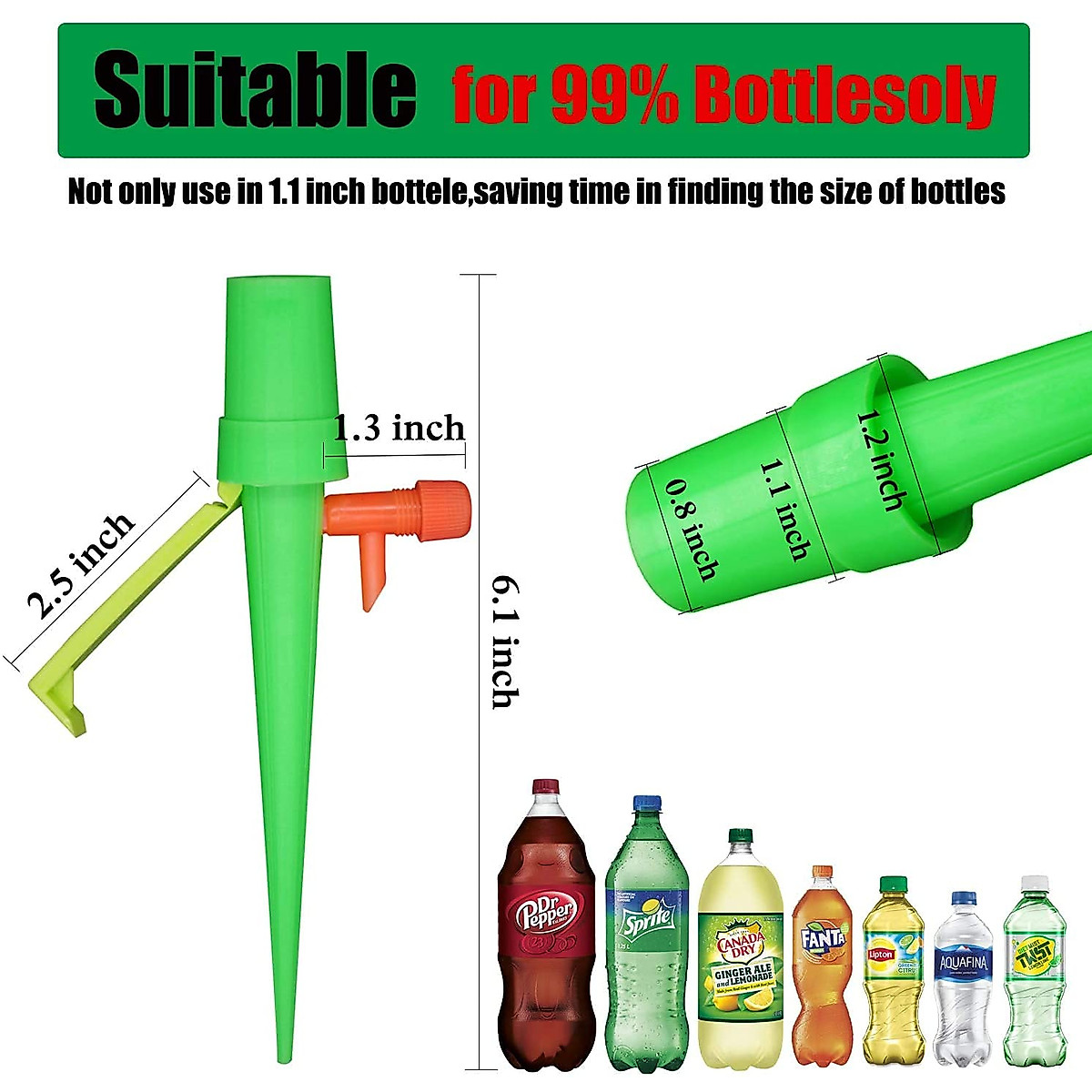 Plant Self Watering Spikes,16 Pcs Automatic Irrigation Equipment Self Watering Drip Devices with Slow Release Control Valve Switch, Suitable for Outdoor Indoor Plants