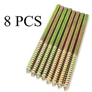 Pro Bamboo Kitchen 8pcs Self-Tapping Screw Hanger Bolts 5/16"-18 x 5" Hanger Bolts Double Headed Bolts for Furniture Wood Joint