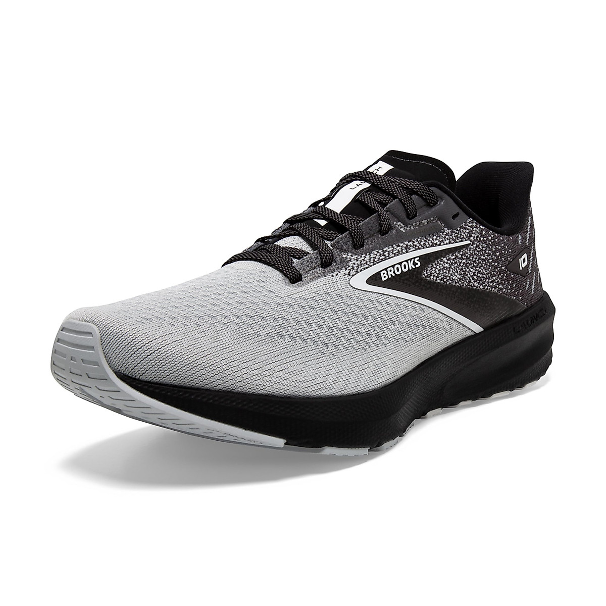 Brooks Men’s Launch 10 Neutral Running Shoe - Black/Blackened Pearl/White - 11.5 Medium