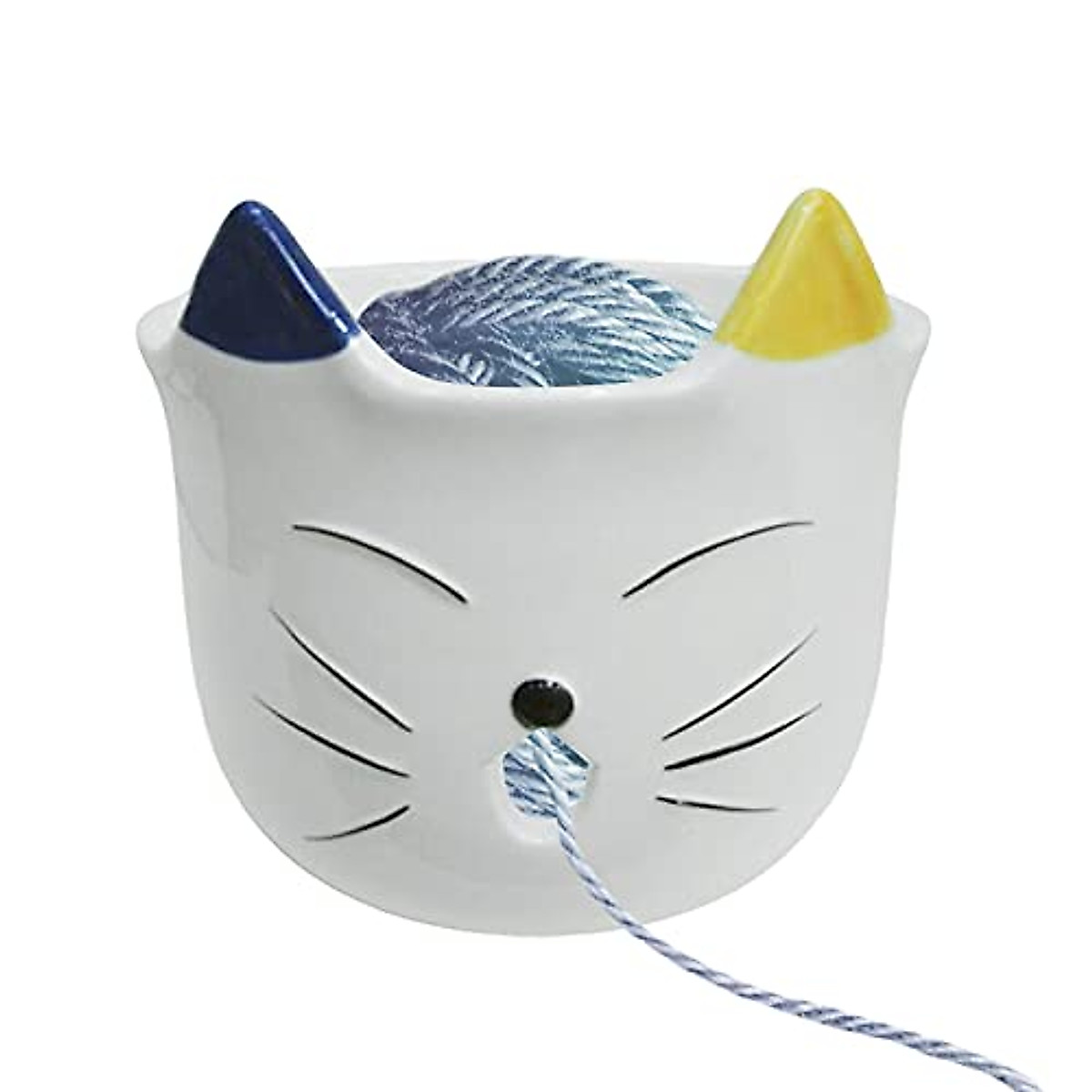Cat Yarn Bowl, Yarn Bowl for Crocheting and Knitting Made of Ceramic 566 Inches Tangle Free