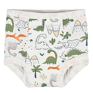 Gerber Baby Boys Infant Toddler 4 Pack Potty Training Pants Underwear Dino Green and Navy 3T