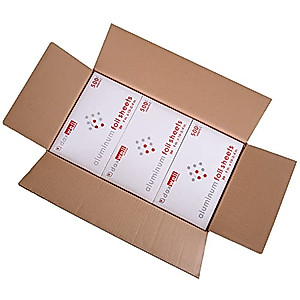 Daxwell Aluminum Foil Sheets, Interfolded, 9" x 10.75", J10002315 (Case of 3,000; 6 Boxes of 500),Silver