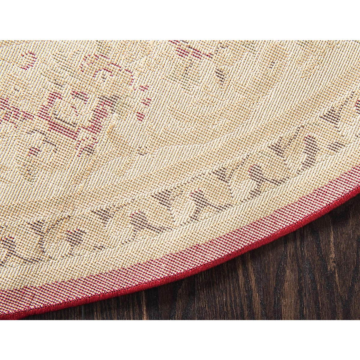 Unique Loom Versailles Collection Traditional Classic Medallion Motif Area Rug (6' 0 x 6' 0 Round, Burgundy/ Ivory)