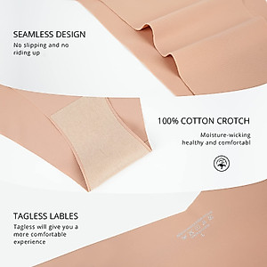 BAJAOEY Seamless Underwear Women,Cheeky Underwear for Women Soft No Show Bikini Panties for Women Hipster 5 pack S-XL