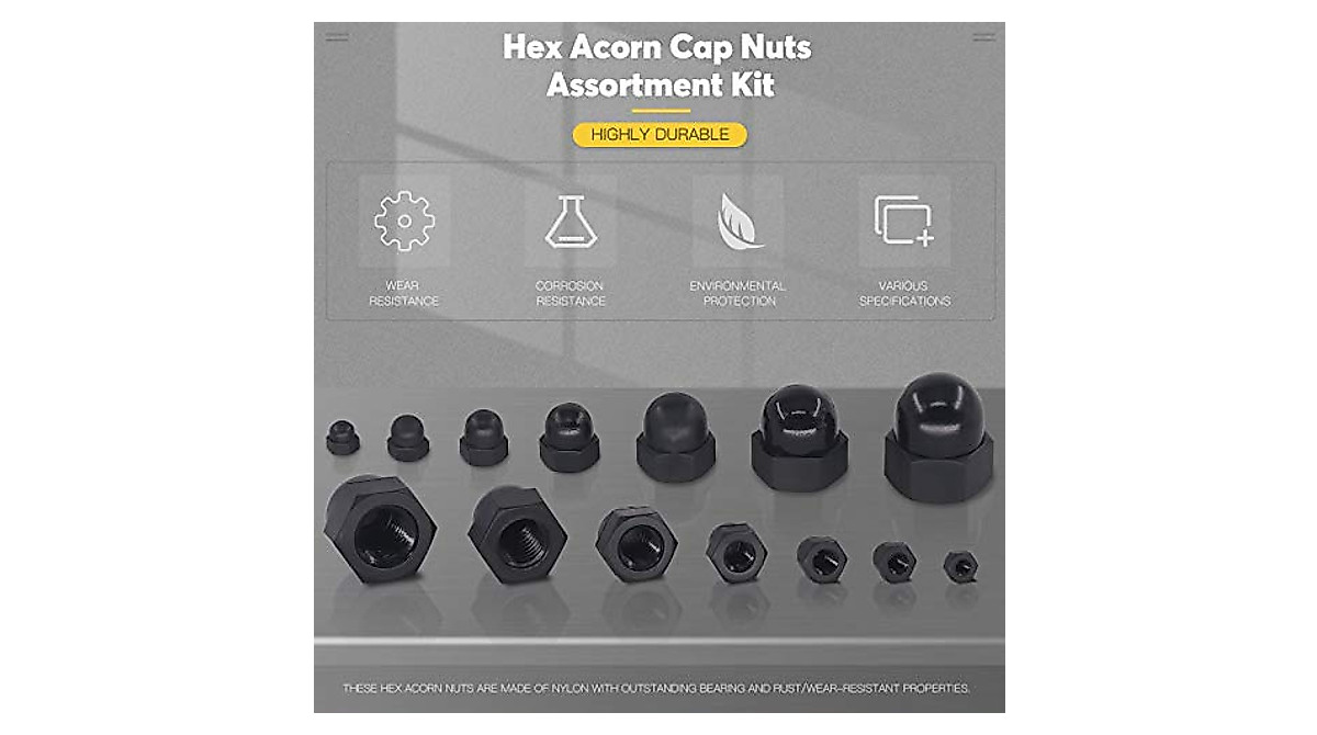 Mardatt 100Pcs Hex Acorn Cap Nuts Kit - Durable & Versatile