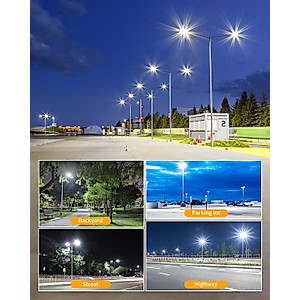 6PCS LED Parking Lot Lights 150W 120W 90W, LED Shoebox Light 5000K Adjustable Slip Fitter, UL Listed Outdoor Pole Light with Photocell, IP65 Waterproof Commercial Street Area Flood Lighting 100-277V