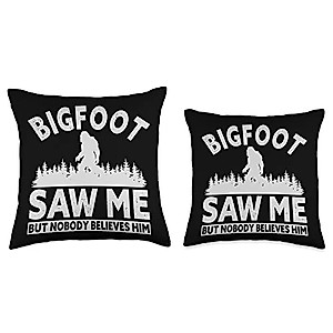 Cryptozoology Bigfoot Yeti Sasquatch Gifts Funny Conspiracy Theory Sasquatch Cryptozoology Bigfoot Throw Pillow, 18x18, Multicolor