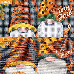 NAIMOER Diamond Painting Kits for Adults, DIY Full Round Drill Diamond Art Fall Gnomes Pumpkins Diamond Painting Christmas by Numbers Kits Arts and Crafts for Home Wall Decor (12x16 Inch）