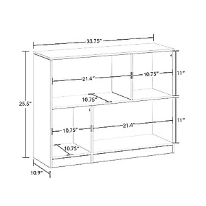 RiverRidge Kids Horizontal Bookcase Toy Organizer with 2 Shelves & Cubbies - Sturdy Wooden Toy Storage for Playroom Books and Games
