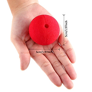 Boao 60 Pieces Red Clown Noses Cosplay Noses Foam Circus Noses for Halloween Christmas Carnival Costume Party Dress Up