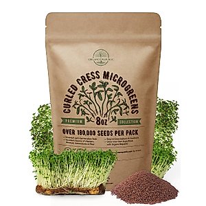 Organo Republic Cress Sprouting & Microgreens Seeds - Non-GMO, Heirloom Sprout Seeds Kit, 8oz Resealable Bag for & Growing Microgreens in Soil, Coconut Coir, Aerogarden & Hydroponic System.