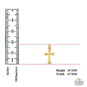 14K Yellow Gold Tiny Cross Pendant - Religious Charm - High Polish Finish Spiritual Symbol - Elegant Fine Jewelry - Perfect Gift for Birthday, Easter, Christmas & for All Occasions