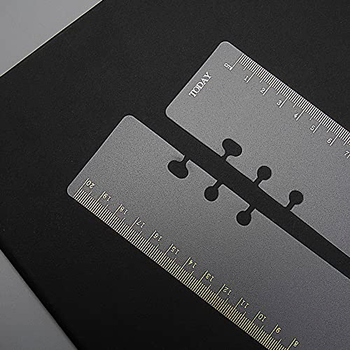 10pcs A5 Bookmark Ruler Gold/Silver Stamping Binder Divider Straight Ruler Page Markers Today Page Finders PP Ruler Bookmark for 6-Rings Planner Notebook Handbook Bookmarks