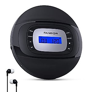 Portable CD Player, Rechargeable CD Player with Headphone, Anti-Skip/Shockproof CD Walkman for Kids, Car and Travel, AUX Output