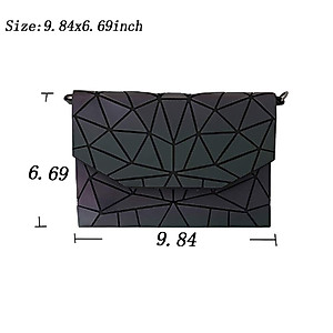 GOWETION Unique Geometric Luminous Purse Handbags For Women Holographic Wallet Girl Crossbody Shoulder Bag Clutch Reflective Messenger Bags Color Changing Purse (colorful1)