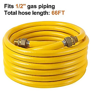 Best Brose 1/2" Tubing Pipe KIT 70ft,Corrugated Stainless Steel Tubing with 2 Male Fittings (70)