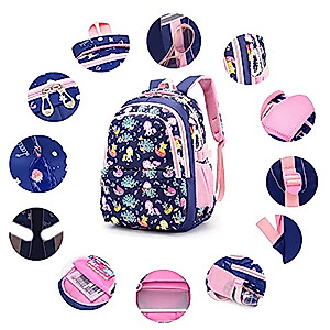 Qckarobe Kids Backpack for Girls Boys, Girls Backpack Kindergarten Primary Elementary Backpack Middle School Backpack, 17 inch Unicorn School Bookbag, Waterproof Large Travel Backpacks for Kids 5-12