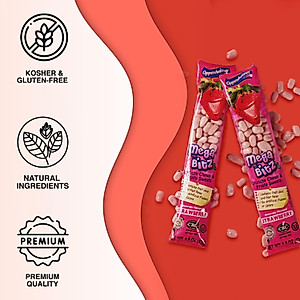 Mega Bitz Fruit Nuggets Strawberry Candy Bulk Pack for Kids - Naturally Flavored Individually Wrapped Strawberry Candy for on the go Snacking, Movie Theater Candy, and Party Favors, Kosher, 12 Pack