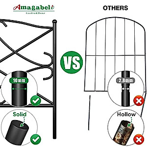 AMAGABELI GARDEN & HOME Decorative Garden Fence for Dogs 24in x 10ft Metal Garden Fencing Edging Animal Barrier Border Edge Rustproof Landscape Wire Folding Patio Fences Flower Bed Black ET048
