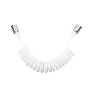 G1/2" Soft Bidets Hose Tube ABS Spring Flexible Shower Hose For Water Plumbing Toilet Bidet Sprayer Bathroom Accessories (Color : WHITE)