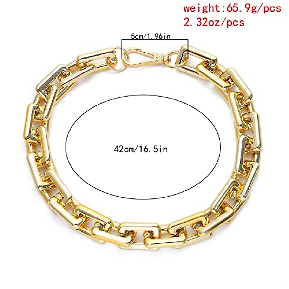 Exaggerated Acrylic CCB Big Choker Necklace for Women Steampunk Men Rock Chunky Thick Chain on the Neck Goth Jewelry (Mix Color1)