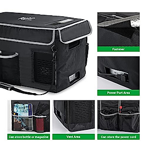 F40C4TMP 30 Quart Insulated Protective Cover for Portable Refrigerator, 28L Durable Fridge Bag, Portable Freezer Cover 30QT Fridge (Refrigerator NOT Included)