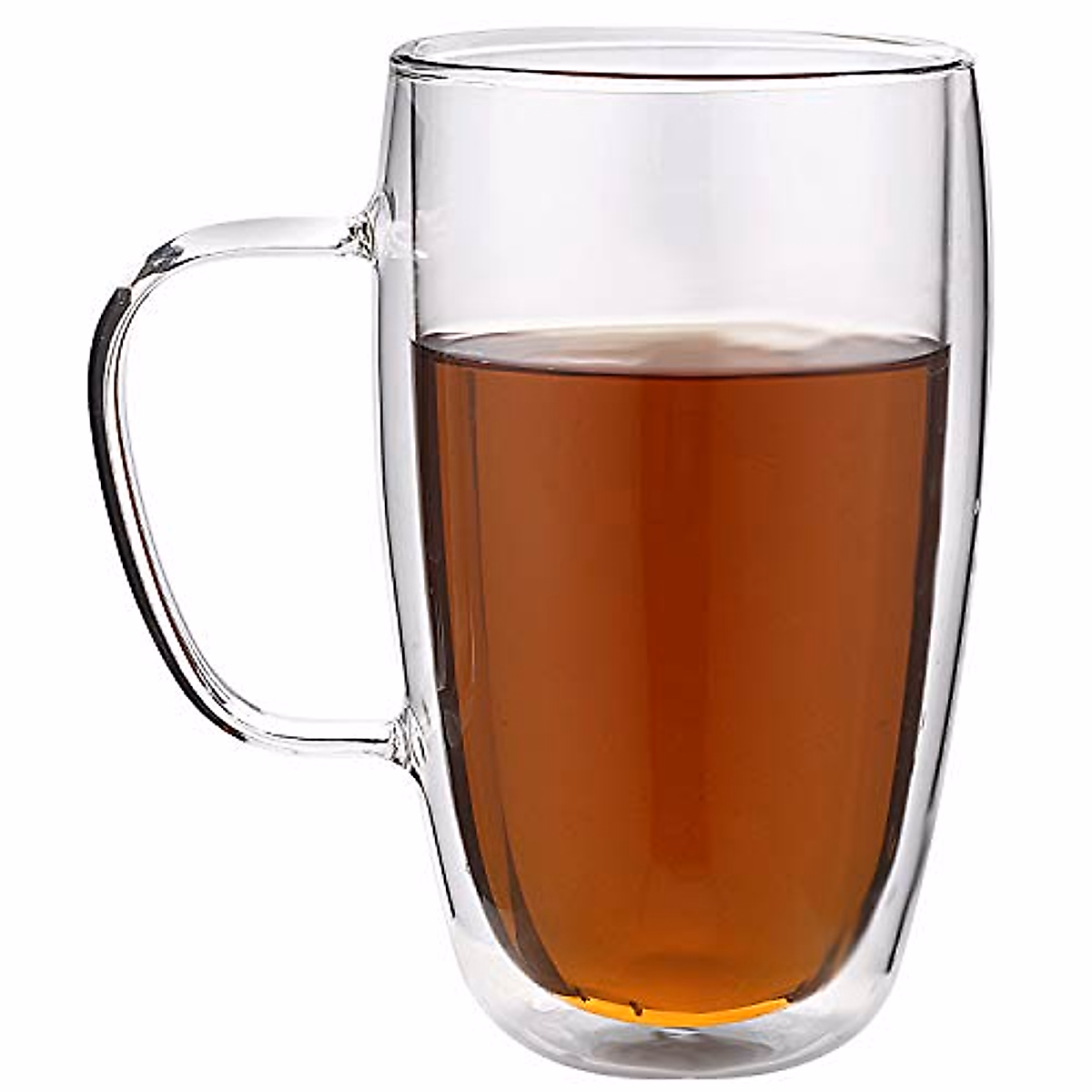 Gmark Large Coffee Mugs Set of 2 (15 oz), Double Wall Tumbler Glass Cup, Insulated Coffee Cups for Tea, Latte, Espresso, Juice, or Water GM2030