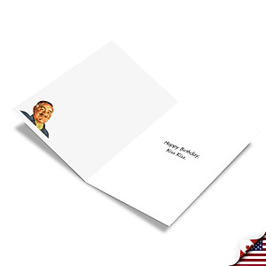 NobleWorks - Funny Birthday Greeting Card with 5 x 7 Inch Envelope (1 Card) Bday Man Everyone Kiss My Ass C7871BDG