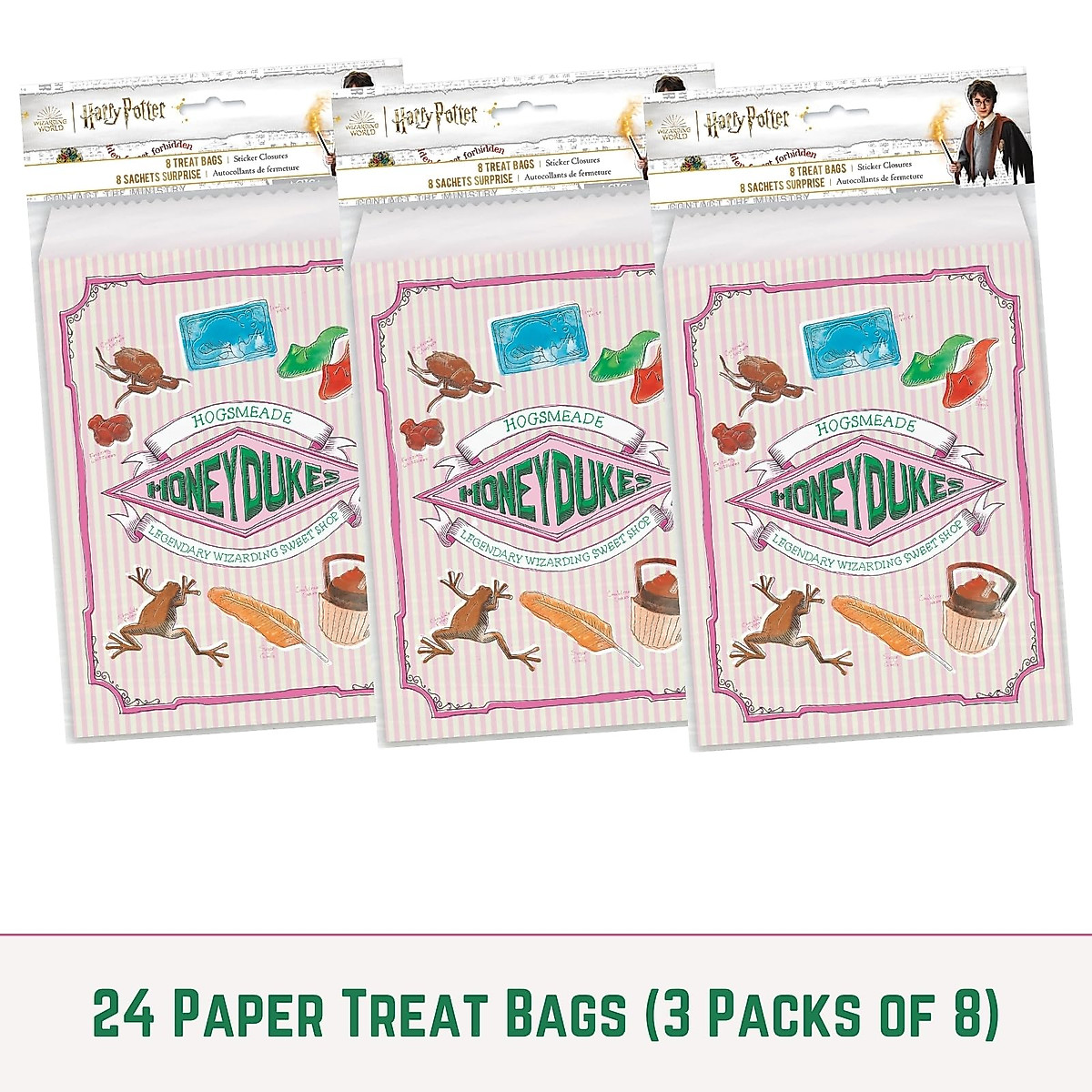 Unique Harry Potter Treat Bags Pack - 24 Harry Potter Favor Bags, Checklist - Birthday Goodie Bags, Harry Potter Birthday Decorations & Supplies