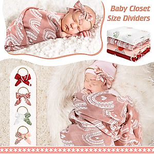 Tatuo 8 Pcs Baby Receiving Blanket Cotton 47 x 47 Inches Muslin Swaddle Blankets 4 Headband 4 Baby Swaddle for Newborns Accessories Set Breathable Soft Flamingo Flower Blankets(Boho Rainbow)