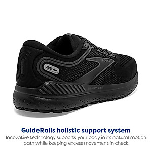 Brooks Men’s Beast GTS 23 Supportive Running Shoe - Black/Gunmetal - 10.5 X-Wide