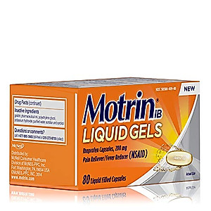 Motrin Liquid-Gels 200mg Ibuprofen, 80 Count Per Bottle
