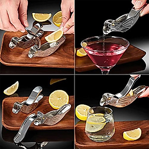 OGWSRK Elegant Bird shaped Stainless Steel Manual Lemon Juicer and Lime Extruder, Manual Lemon Juicer, Stainless Steel Fruit Juicer Portable Lemon Citrus Bird Lemon Juicer Kitchen Gadget Manual Lemon Juicer Silver (2 pieces)