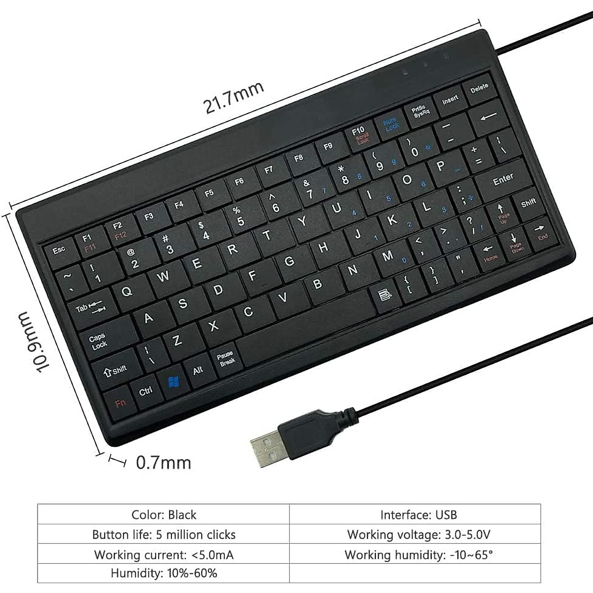CUQI USB Mini Keyboard,DIY Experiment Mini Keyboard Gaming,USB Interface for Android TV Box,Windows PC,Raspberry Pi,Windows 10/8/7