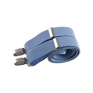 Tuxgear Mens Bow Tie and Suspender Set Combo, 48" Men's, Light Blue (48" Men's, Light Blue)