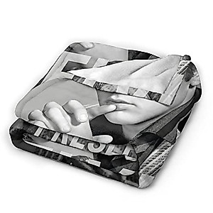 ExBuy Fleece Throw Blankets, Super Soft Flannel Cozy Blankets for Adults, Washable Lightweight Fuzzy Blanket for Couch Sofa Bed Office, Throw Size Warm Plush Blankets for All Season, 50'x40'