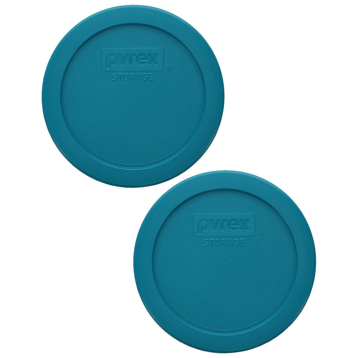 Pyrex 7200-PC 2-Cup Adriatic Blue Food Storage Replacement Lid Made in the USA - 2-Pack