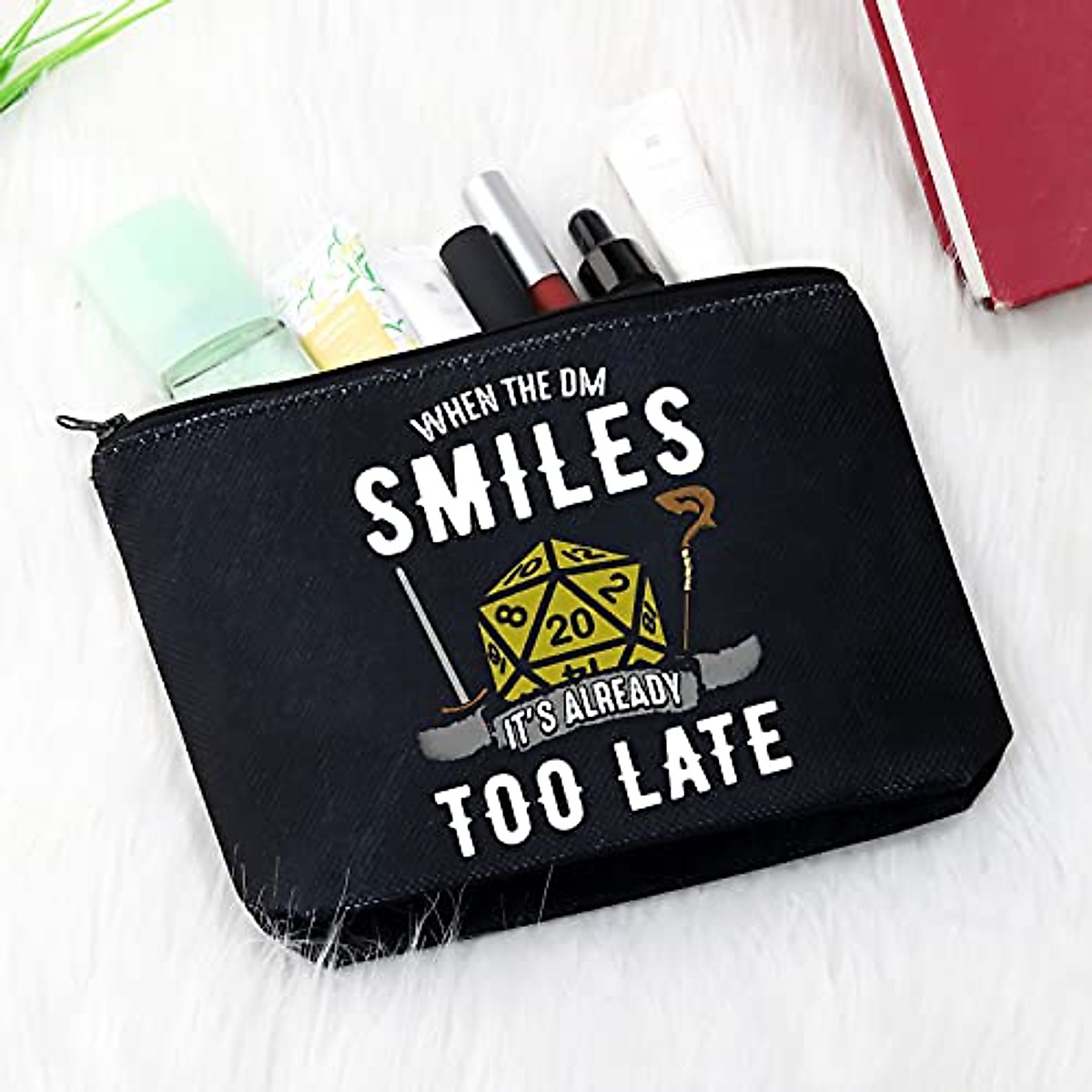 Novelty D Dragon Dice Pouch When The DM Smiles It's Already Too Late Accessory Pouch Bag (DM SMILES bag)