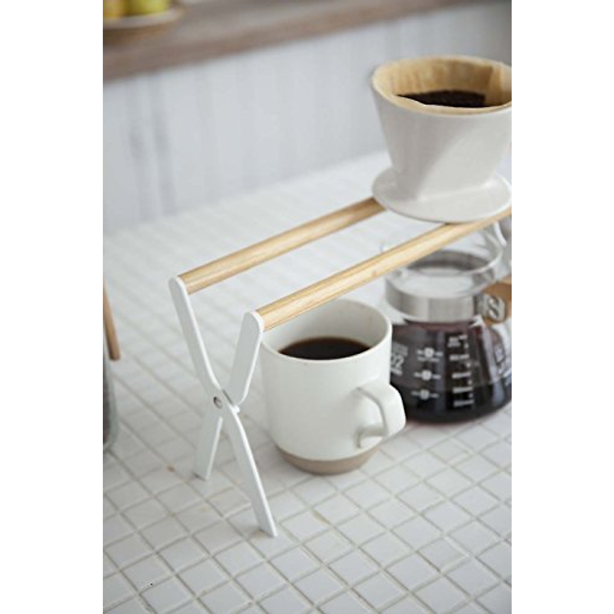 YAMAZAKI home Tosca Coffee Dripper Stand WH Space saving One Size White